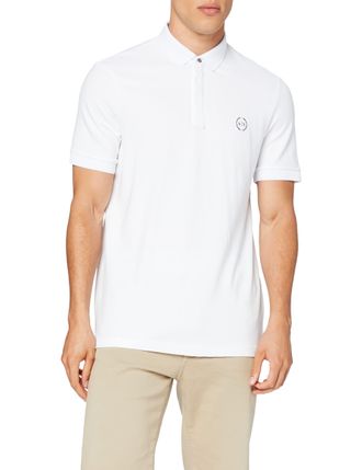 A|X Armani Exchange Herren Elegance Poloshirt, Weiß, XXL