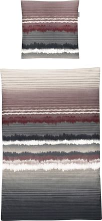 Irisette Bettwäsche Mako-Satin grau-Beere Größe 135x200 cm (80x80 cm)