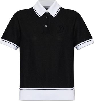 Dolce & Gabbana Femme, Tops, Noir, Taille: 34 FR Polo Logo