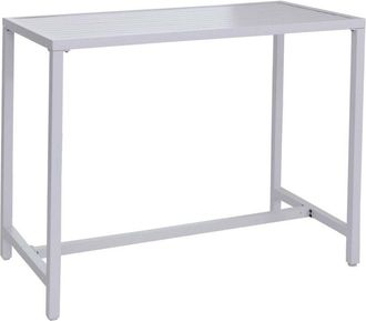 Hhg Stehtisch HHG-294, Gartentisch Bartisch Tisch, Outdoor Metall 105x130x65cm hellgrau