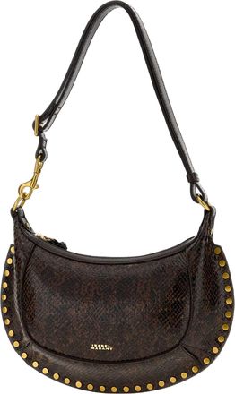 Isabel Marant Womens Printed Leather Oskan Moon Shoulder Bag Mocha Borse A Tracolla