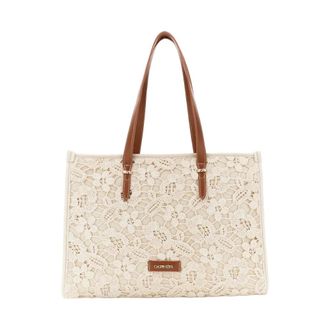 Caf&egrave;noir Femme, Sacs, Beige, Taille: ONE Size Macram&eacute; Shopping Bag