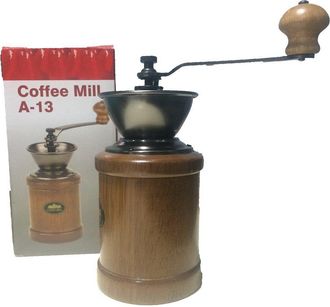 Generic Holz & Edelstahl Manuelle Kaffeem&uuml;hle mit Keramikmahlwerk f&uuml;r Kaffeebohnen Gew&uuml;rze N&uuml;sse Pfeffer