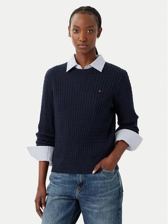 Tommy Hilfiger Pullover Fine WW0WW44993 Dunkelblau Regular Fit