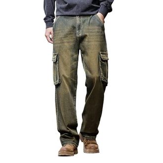 Generic Jean Homme Jean Homme Regular Jeans Homme Toutes Les Saisons Pantalon en Jean Coupe Droite Classique Stretch Confort - Cinq Poches, Tissu Durable, Bas