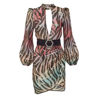 Philipp Plein Short Dress Jungle - - Dresses - Damen - Mehrfarbig - XL
