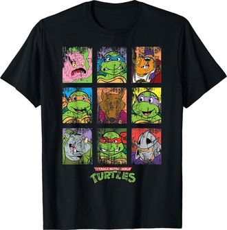Teenage Mutant Ninja Turtles Group Grid Distressed T-Shirt