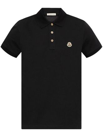 Moncler polo &agrave; logo appliqu&eacute; - Bleu