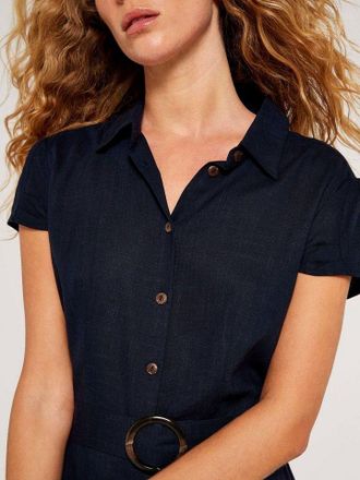 Apricot Midikleid Vintage-Knopfkleid (2-tlg., mit G&uuml;rtel) mit G&uuml;rtel