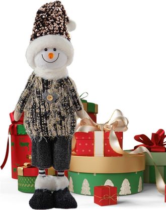 Generico Pl&uuml;schpuppen f&uuml;r Weihnachten, stehend f&uuml;r die Tischmitte, Weihnachtsdekorationen f&uuml;r den Innenbereich, f&uuml;r den Kamin, Winterpartys, Haus, Tisch, Innen