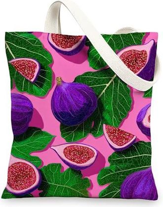 Generic Sacs fourre-tout en toile de figue, sacs à provisions réutilisables, sacs à provisions modernes, respectueux de lenvironnement, légers et lavables, pê