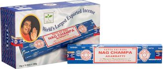 Earth Satya Nag Champa Premium Incense Sticks 15 GMS (Pack of 12) (Green Certified) - Naturally Hand Rolled Agarbatti- Perfect for Worshipping, Church, Arom