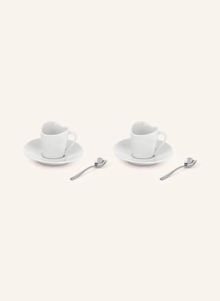Alessi 6-Tlg. Set To: Kaffeetassen, Untertassen Und Teel&ouml;ffel silber