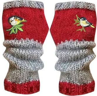 Generico Gants sans doigts - Gant en tricot de 24 cm, tissu respirant | Gants dhiver chauds avec motif en, avec approche flexible sans doigts, gant en tricot p
