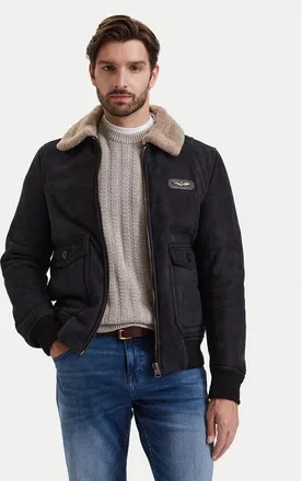 Aeronautica Aeronautica Militare Lederjacke 262PN0167U100876 Schwarz Regular Fit