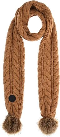 Guess Femme, Accessoires, Brun, Taille: ONE Size Knitted Pom-Pom Scarf