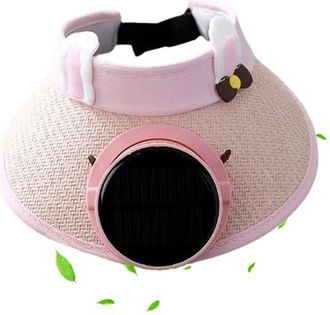Generico Chapeau De Ventilateur Solaire - Ventilateur De Refroidissement Visor De R&eacute;glage 3X De Vitesse | Chapeau De Soleil pour en Plein Air | Chapeau De P&ecirc;ch