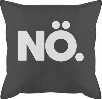 Shirtracer Kissen 50x50 - Statement - Nö - weiß - 50 x 50 cm - Grau - statement-kissen statements schmusekissen kopfkissen schwarz sprüche motivkissen mit männer