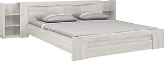 Gami Ensemble lit 180X200 cm + Tete cosy eden - Bois et chene blanchi - 1 tiroir Gami