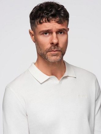 Ombre Langarm-Poloshirt Herren-Polopullover mit Stickerei auf der Brust