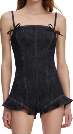 Self Portrait Femme, Combinaisons et Ensembles, Bleu, Taille: 36 FR Bow Denim Mini Dress