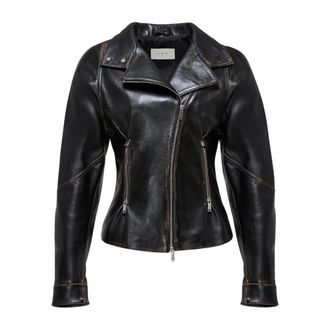 VSP Vsp, Femme, Vestes, Noir, Taille: 36 FR Julitte Leather Jacket