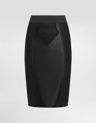 Dolce & Gabbana Lace And Satin Skirt - Frau R&ouml;cke Schwarz 40