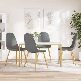 vidaXL Esszimmerst&uuml;hle 4 Stk. Hellgrau Samt - Vidaxl