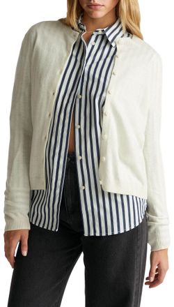 Benetton Damen Maglia Coreana M/L 102hd502b Strickjacke, Wei&szlig;, M