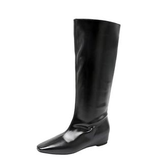 Generic Bottes longues pour femme - Bottes de marche &agrave; mollet larges - &Eacute;l&eacute;gantes - Couleur unie - Talon bas - Confortables et d&eacute;contract&eacute;es - &Agrave; enfiler avec a
