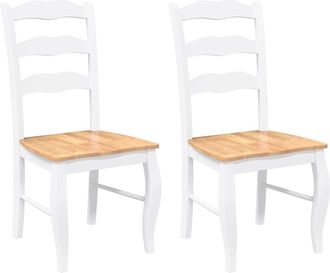 Generic Kangmusi Esszimmerst&uuml;hle 2 STK. Wei&szlig; Massivholz Gummibaum,4102496