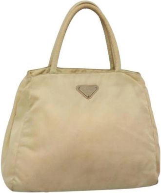 Prada Pre-owned Nylon sacs-prada - Femme - Pre-owned - Beige - Taille: ONE Size