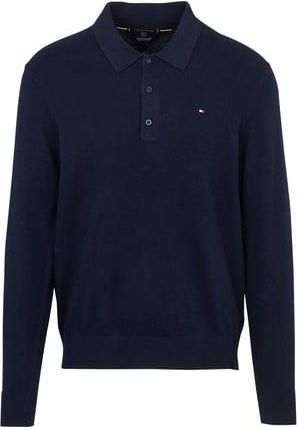 Tommy Hilfiger Polo uni &agrave; manches longues en coton et chachemire