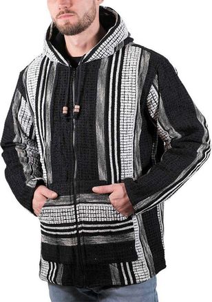 Kunst und Magie Kurzjacke Kapuzenjacke Kapu Hoodie+Kapuze&K&auml;ngurutasche Hippie Jacke Gheri Nepal