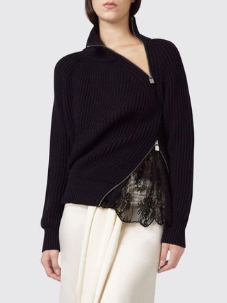 Giuseppe Di Morabito Pull en laine vierge avec col zipp&eacute; et dentelle