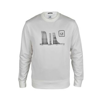 C.P. Company C.p. Company, Homme, Sweatshirts et sweats &agrave; capuche, Blanc, Taille: 2XL Crew Neck SweaT-shirt