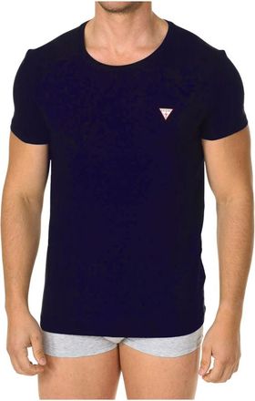 Guess Homme, Tops, Bleu, Taille: 2XL T-Shirt &agrave; Manches Courtes et Col Rond