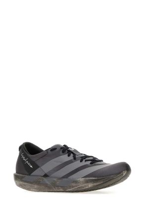 Yohji Yamamoto Unisex Slate Fabric Y3 Adios 9 Sneakers Blackgreyfiveoffwhite