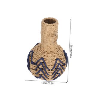 Valiclud Handgewebte Blumenvase Aus Papierseil Mit Komplizierten Webmustern Für Blumenarrangements Und Tischdekorationen Eisenverstärkte Struktur Für Langlebig