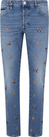 Philipp Plein Embroidered Super Straight Cut Jeans