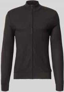 Joop Strickjacke aus Woll-Mix mit Stehkragen