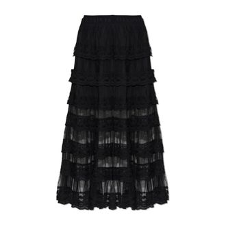 AllSaints Femme, Jupes, Noir, Taille: 38 FR Maggie Tiered Lace Maxi Skirt