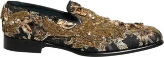 Dolce & Gabbana Homme, Chaussures, Multicolore, Taille: 44 EU Mocassins en Velours avec Broderie