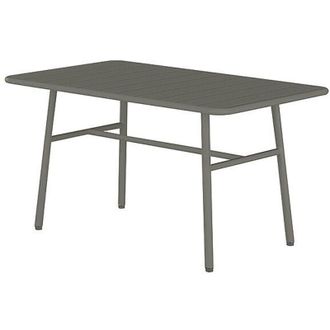 Vente-Unique Vente-Unique - Table basse de jardin en m&eacute;tal gris anthracite - 4 places - Acier trait&eacute; anti-UV et anti-rouille - Dimensions 89x50x47 cm