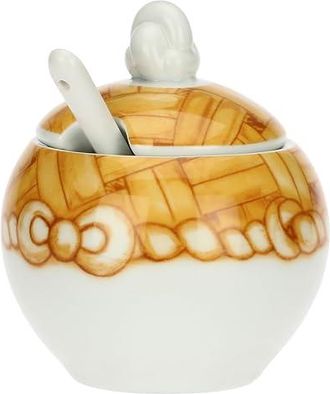 Thun Zuckerdose aus Porzellan, Linie Umarmungen, Zuckerdose zum Sammeln, Geschenkidee für Weihnachten, 370 ml, Ø 10,25 cm, Höhe 9,60 cm