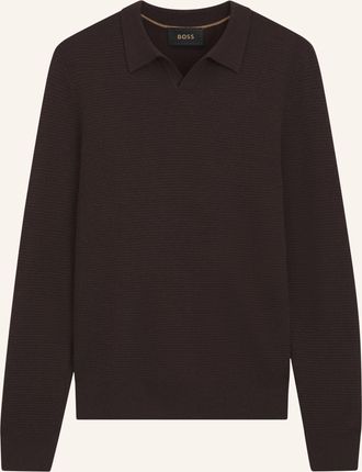 HUGO BOSS Pullover L-Filo Relaxed Fit braun