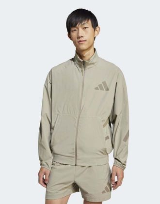adidas Adidas z.n.e. - Haut de survêtement tissé - Beige mastic-Gris