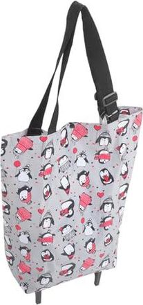 Valiclud Chariot De Courses Pliable à Roulettes Compact En Tissu Et Plastique, Paquet Cabas Portable Avec Poignée De Traction Pour Épicerie Et Voyage, Paquet F