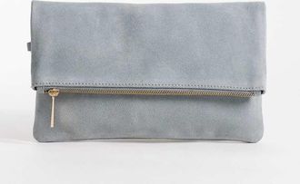 Accessorize Pochette en daim &agrave; rabat - Bleu