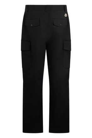 Moncler Mens Cargo Trousers Black Stretch Cotton